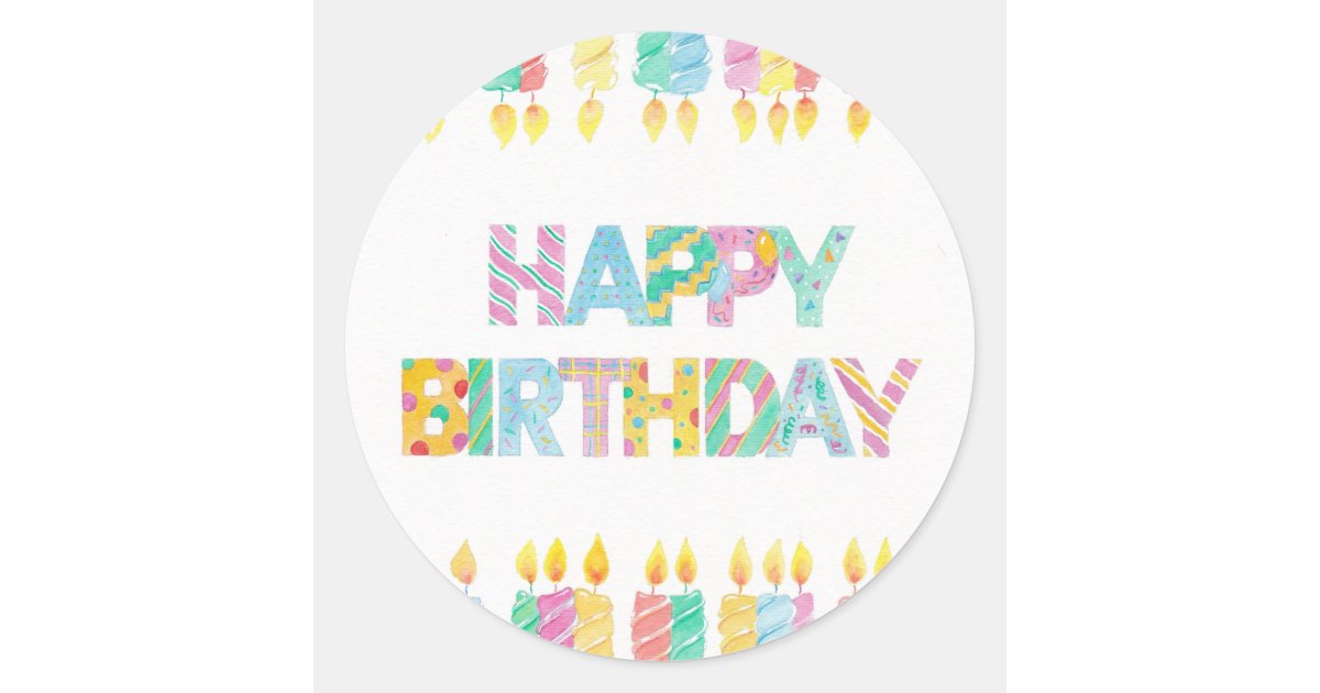 Happy Birthday stickers | Zazzle