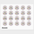 Happy Birthday Stickers Colorful Stripes | Zazzle