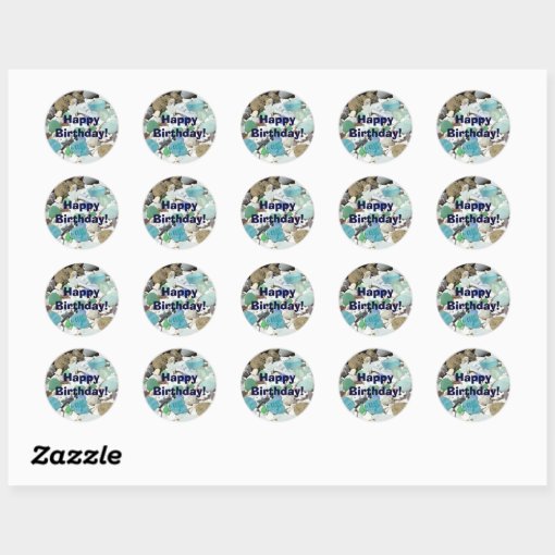 Happy Birthday! stickers envelope seals Invitation | Zazzle