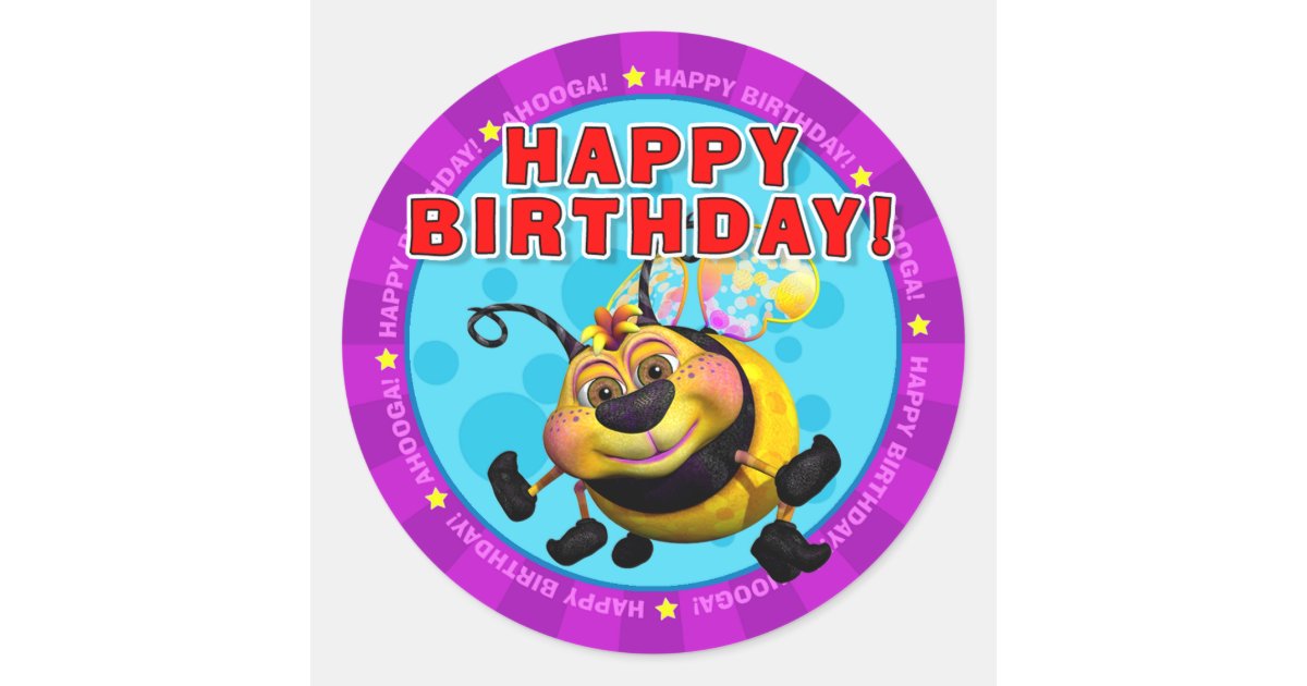 Happy Birthday! Stickers with BeeWee | Zazzle