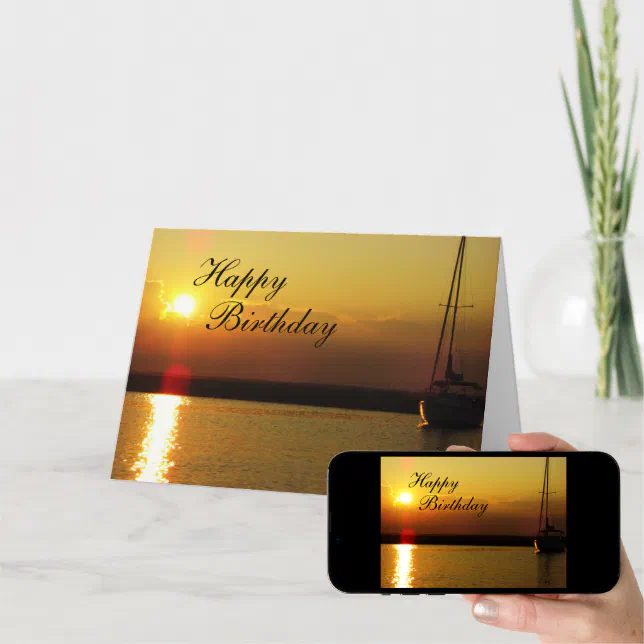 Happy Birthday Sunset Card | Zazzle
