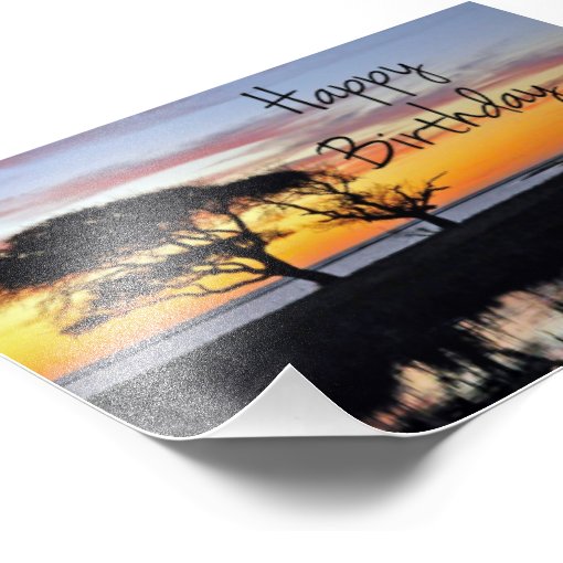 Happy Birthday Sunset on Beach Photo Print | Zazzle