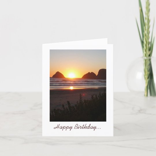 Happy Birthday sunset the beach toes in the sand Card | Zazzle.com