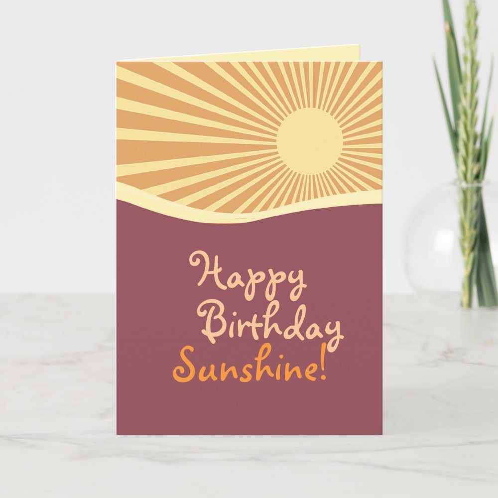 Happy Birthday Sunshine Hills V2 Greeting Card - Snuggle Hamster Designs
