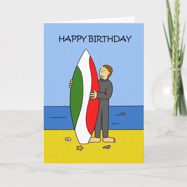 Happy Birthday Surfer Boy Card | Zazzle