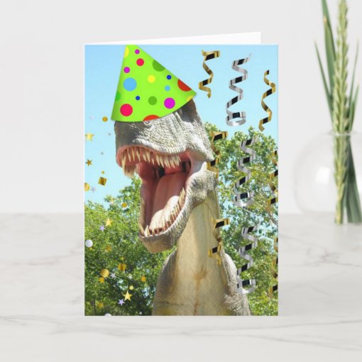 Happy Birthday T-Rex Dinosaur Card | Zazzle