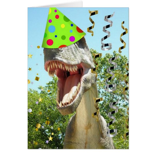 Happy Birthday T-Rex Dinosaur Card | Zazzle.com