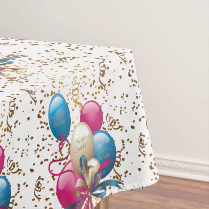 Happy Birthday Tablecloth Balloons | Zazzle.com