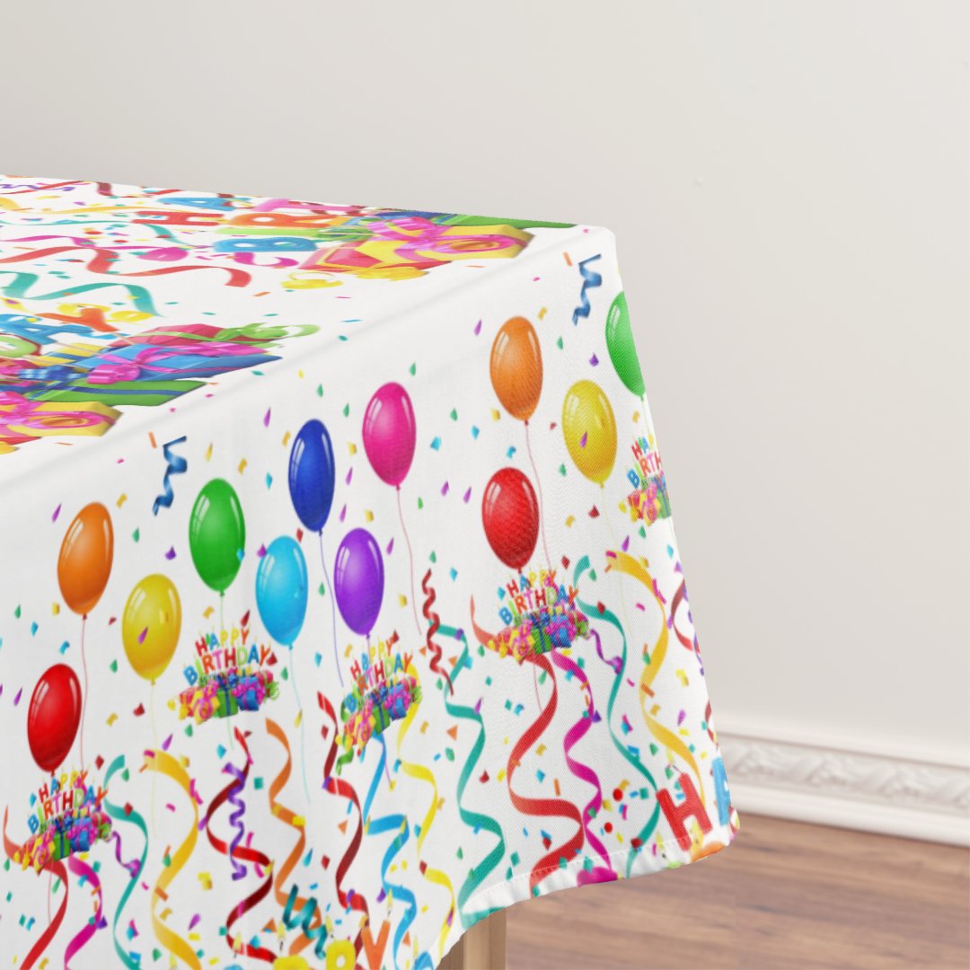 Happy Birthday Tablecloth Confetti | Zazzle