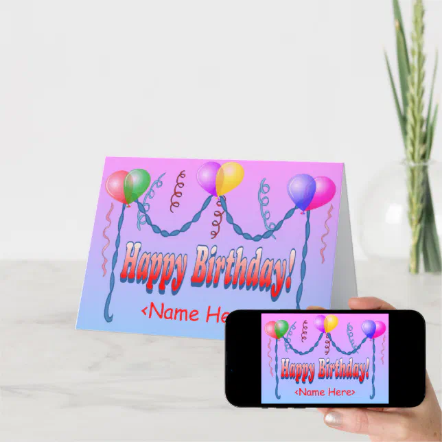 Happy Birthday Template Card | Zazzle