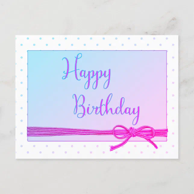 Happy Birthday Tied with a Bow Birthday Card | Zazzle