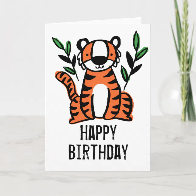 Happy Birthday Tiger Card | Zazzle