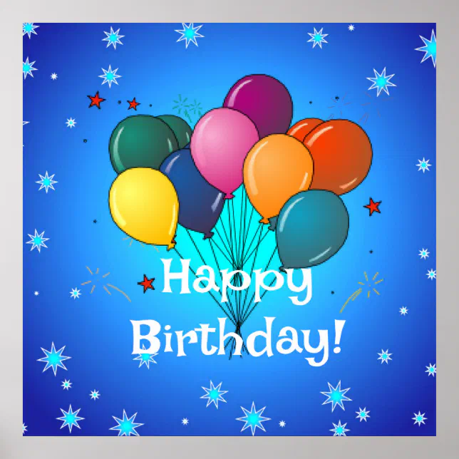 Happy Birthday...time to celebrate! Classic Round Poster | Zazzle