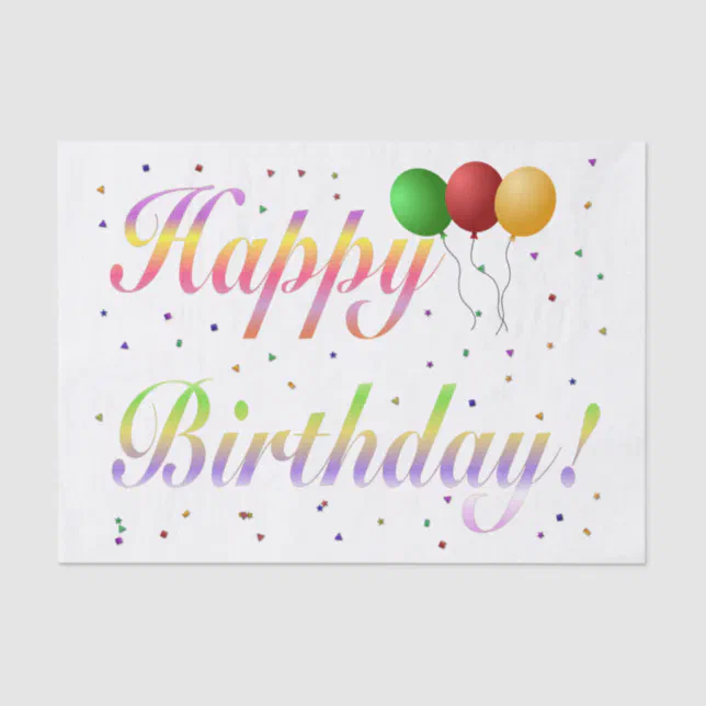 Happy Birthday Tissue Paper | Zazzle