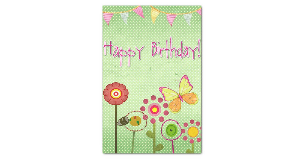 Happy Birthday Tissue Paper | Zazzle