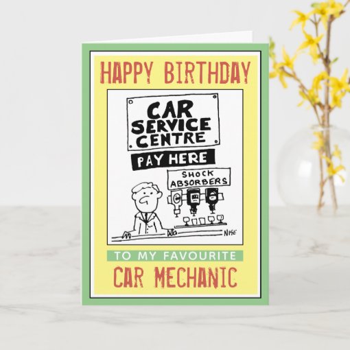 Happy Birthday to a Car Mechanic Card | Zazzle