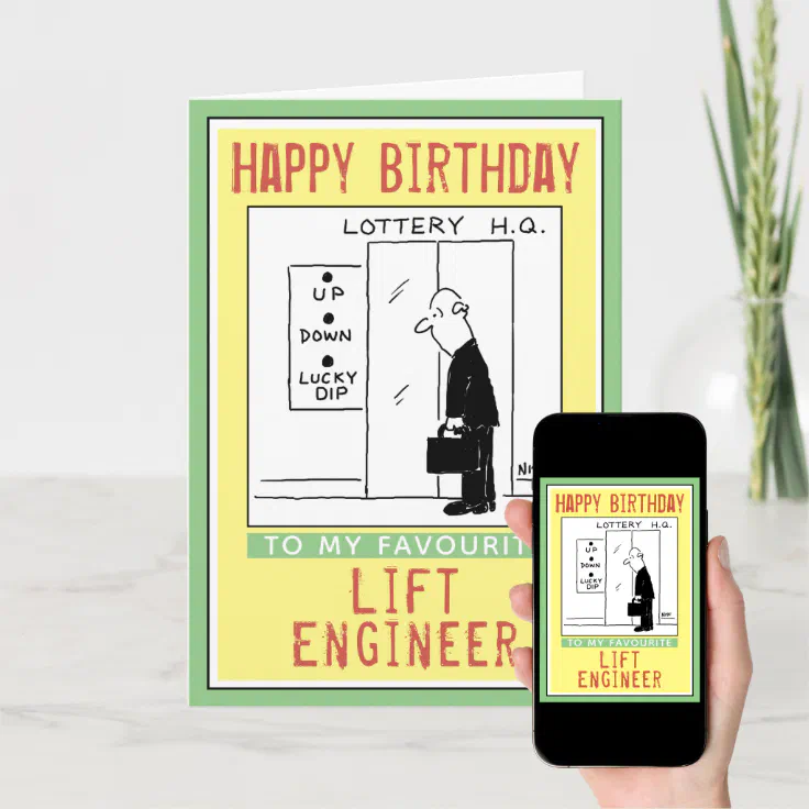 Happy Birthday to a Lift Engineer. Card | Zazzle