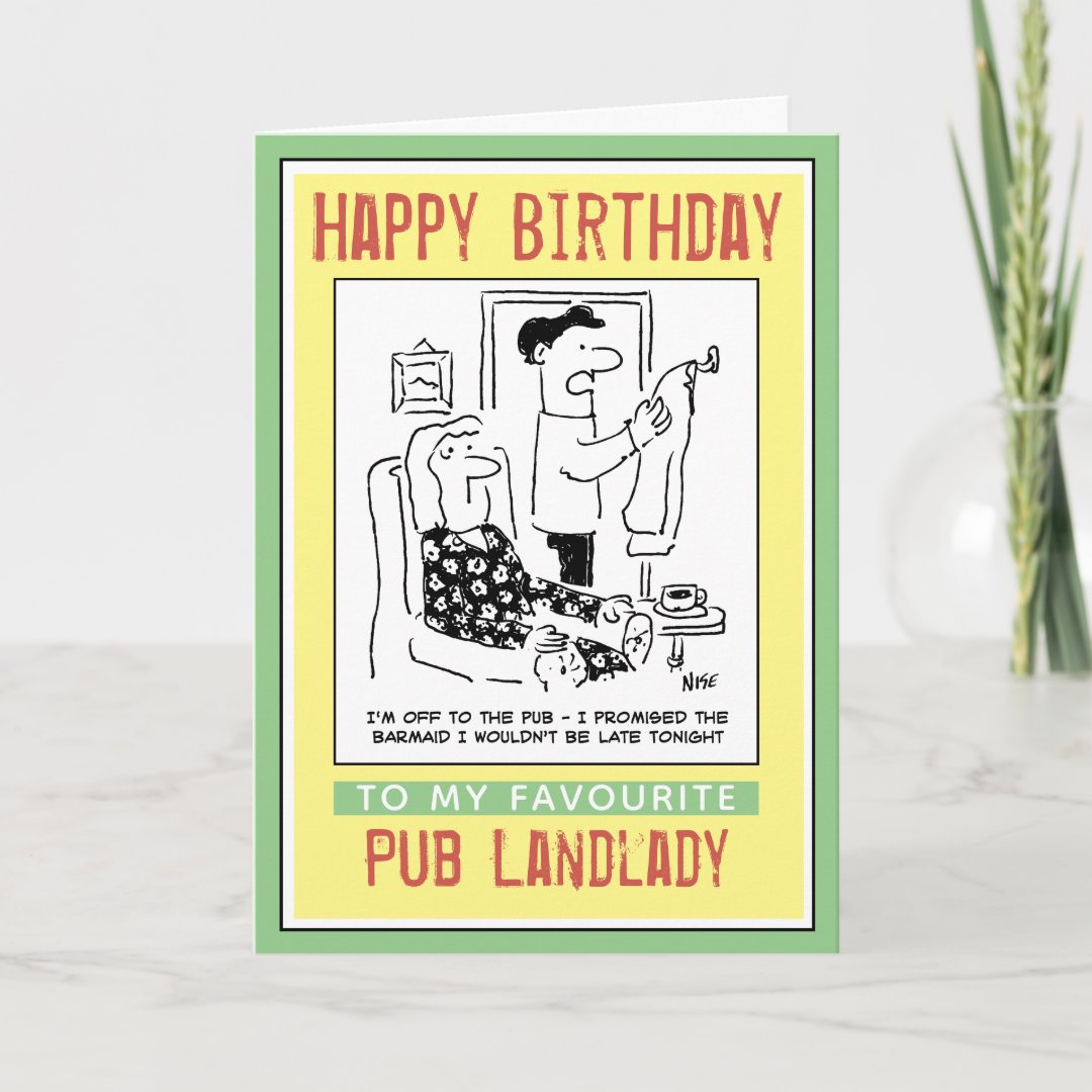 Happy Birthday to a Pub Landlady. Card | Zazzle