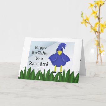 Happy Birthday to a Rare Bird - Cartoon Bird Card | Zazzle