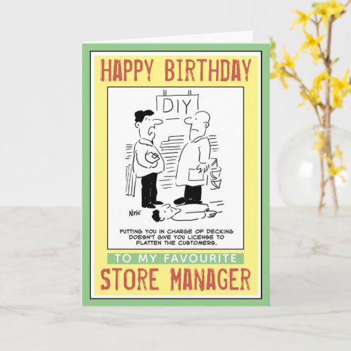 Happy Birthday to a Store Manager. Card | Zazzle