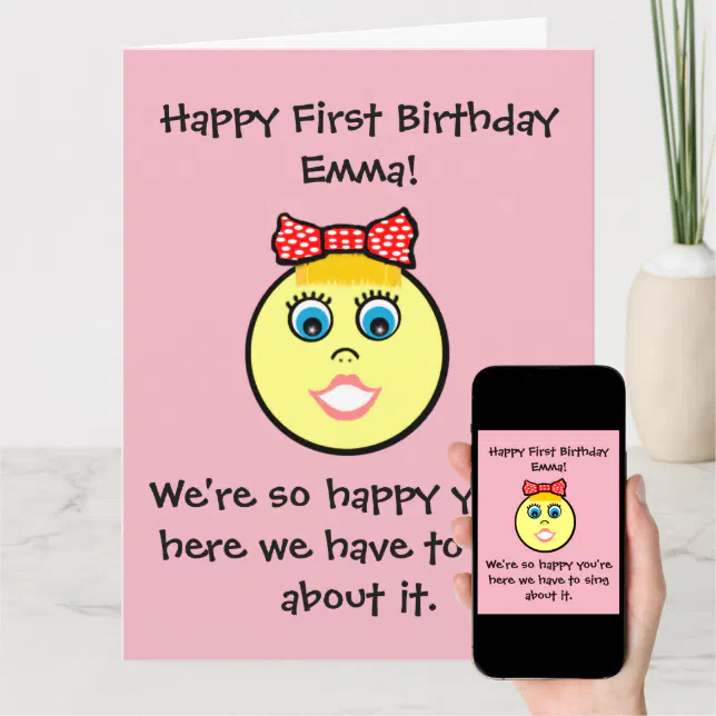 Happy Birthday to Emma - Customizable Card | Zazzle