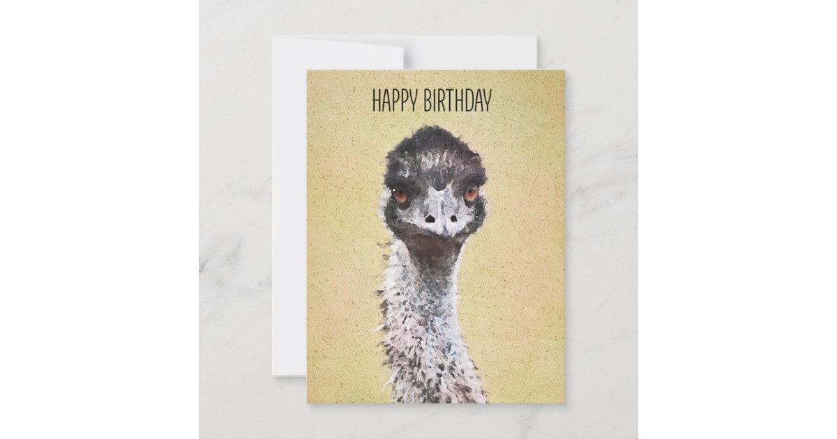Happy Birthday To Emu Card | Zazzle