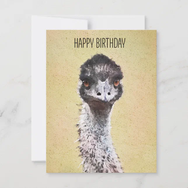 Happy Birthday To Emu Card | Zazzle