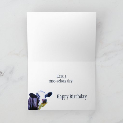 Happy Birthday to Moo Have a Moovelous Day Fun Card | Zazzle