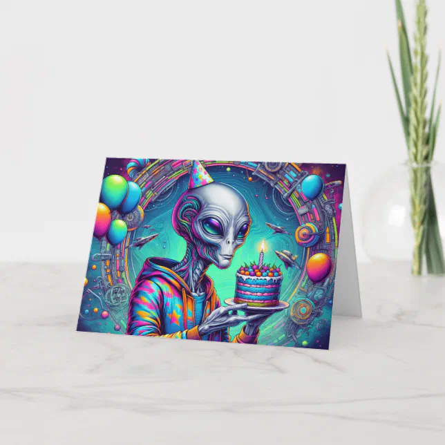 Happy Birthday to my Favorite Human | Alien Card | Zazzle