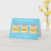 Happy Birthday to My Triplet Card | Zazzle