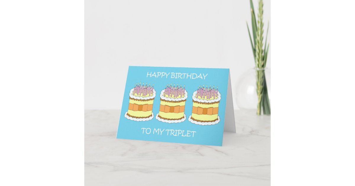 Happy Birthday to My Triplet Card | Zazzle