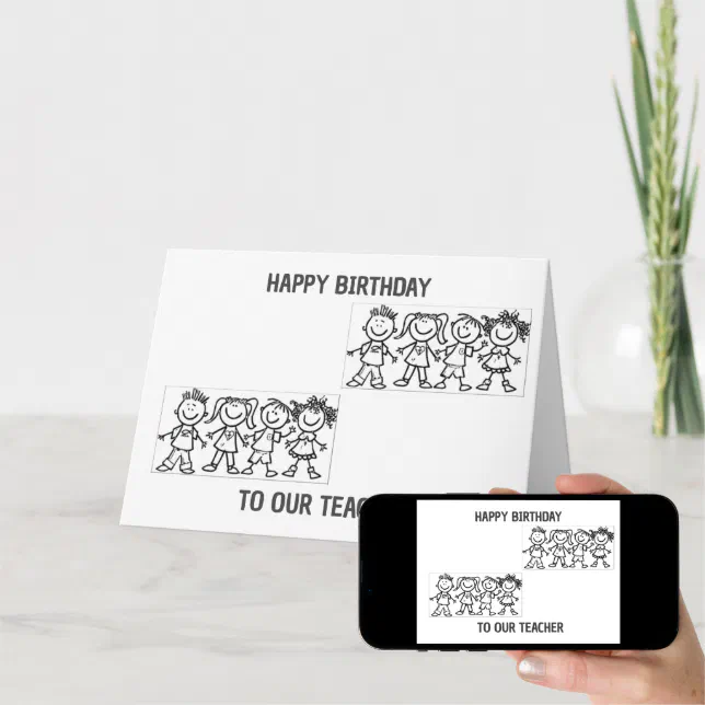 HAPPY BIRTHDAY **TO OUR TEACHER** CARD | Zazzle