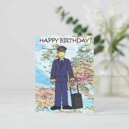 Happy Birthday to Pilot Postcard | Zazzle