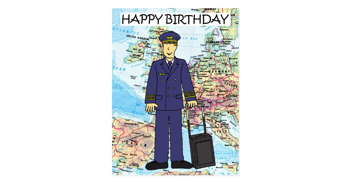 Happy Birthday to Pilot Postcard | Zazzle.com