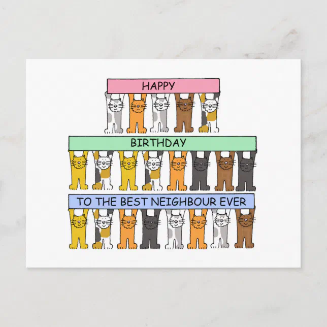 Happy Birthday to the Best Neighbor Ever Postcard | Zazzle