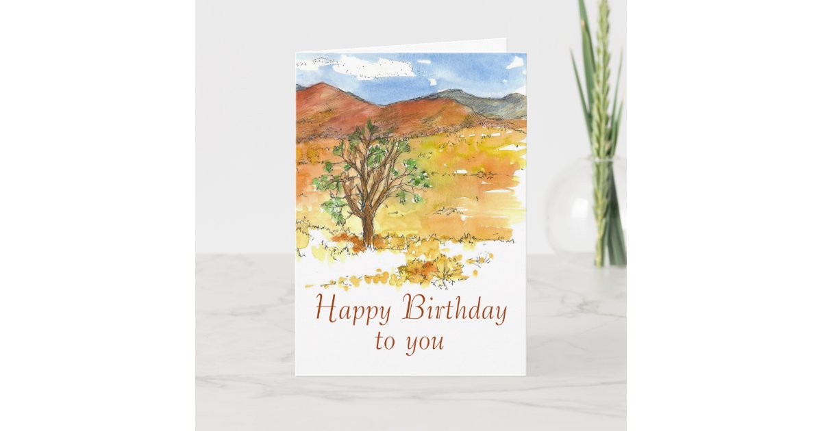 Happy Birthday To You Desert Autumn Landscape Card | Zazzle