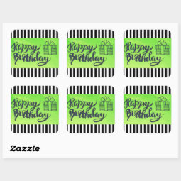 Happy Birthday to you Lime Green Stickers | Zazzle