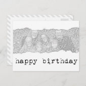happy birthday (torn paper) postcard | Zazzle