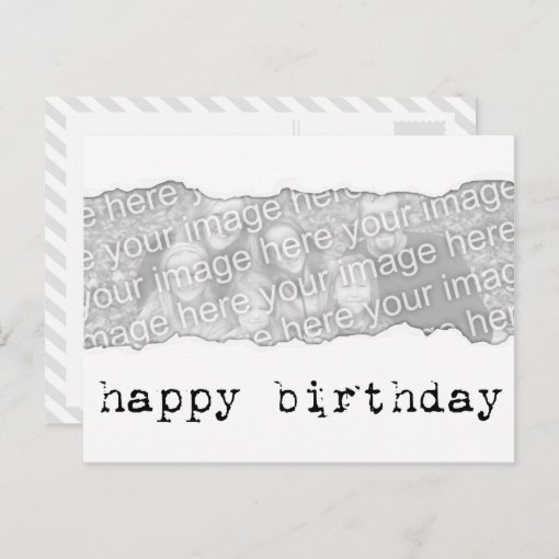 happy birthday (torn paper) postcard | Zazzle