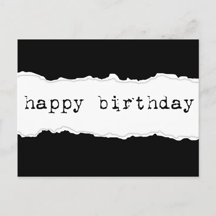 happy birthday (torn paper) postcard | Zazzle