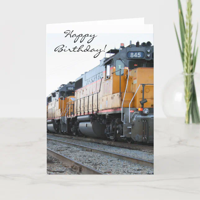 Happy Birthday Train greeting card | Zazzle