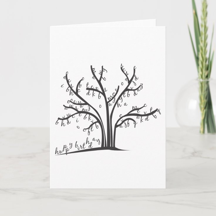 Happy Birthday Tree Card | Zazzle