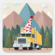 Happy Birthday Truck Driver Transport Semi Square Sticker | Zazzle