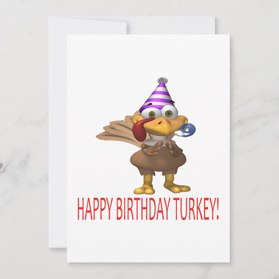 Happy Birthday Turkey Invitation | Zazzle