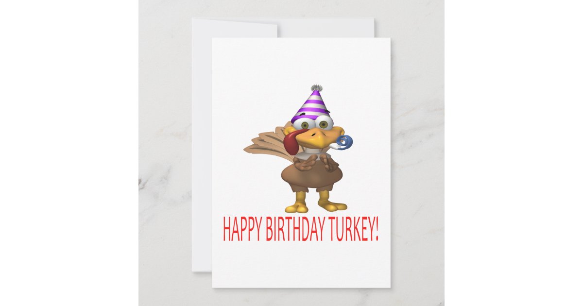 Happy Birthday Turkey Invitation | Zazzle