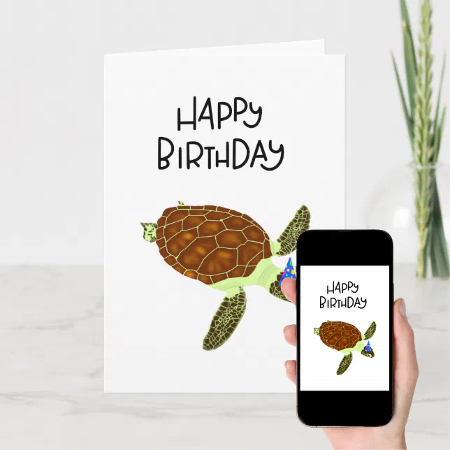Happy Birthday Turtle card | Zazzle