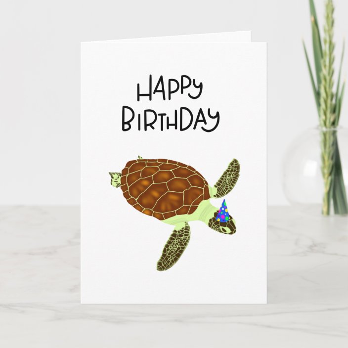 Happy Birthday Turtle card | Zazzle.com