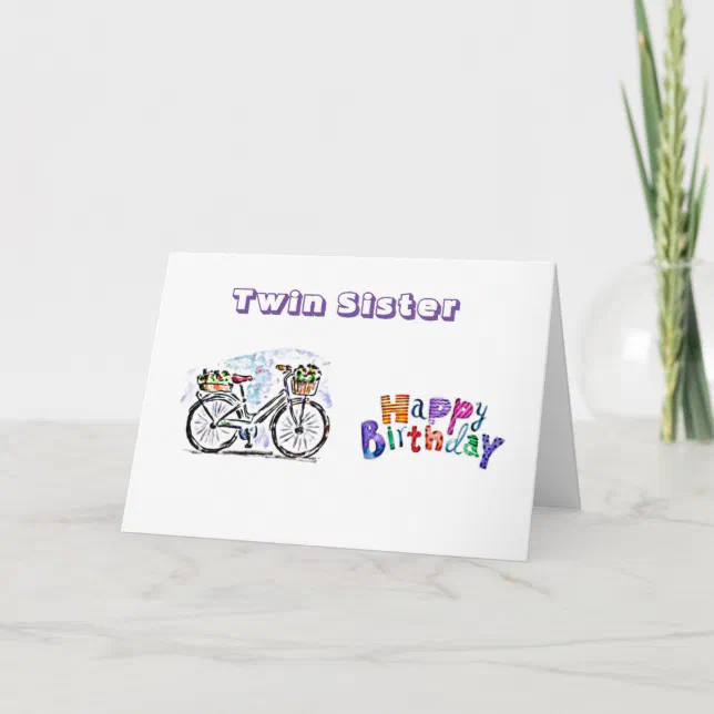 HAPPY BIRTHDAY **TWIN** ENJOY THE RIDE CARD | Zazzle