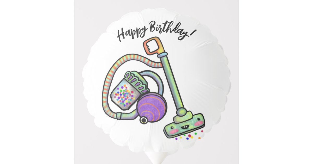Happy Birthday Vacuum Party Balloon | Zazzle