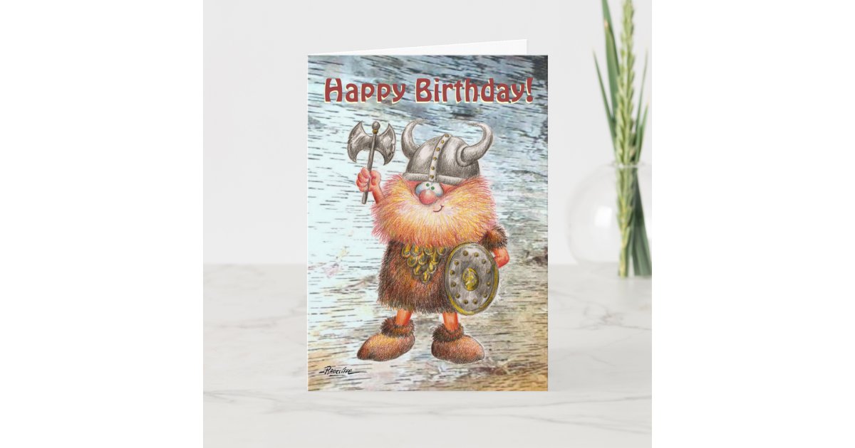 Happy Birthday Viking Birthday Card | Zazzle
